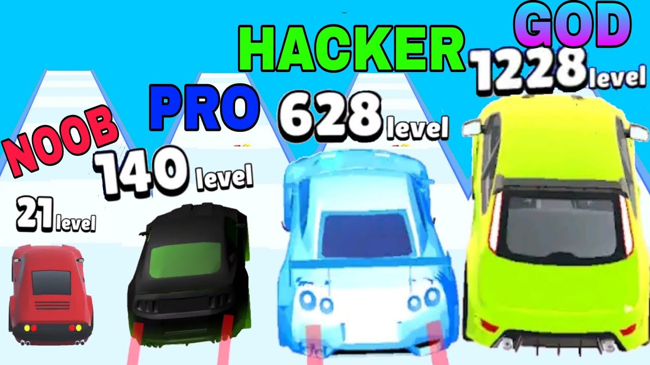 NOOB VS PRO VS HACKER VS GOD in Level Up Cars - YouTube