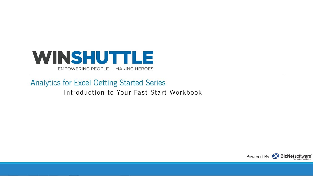 Intro to Winshuttle Analytics for Excel Fast Start Workbook - YouTube