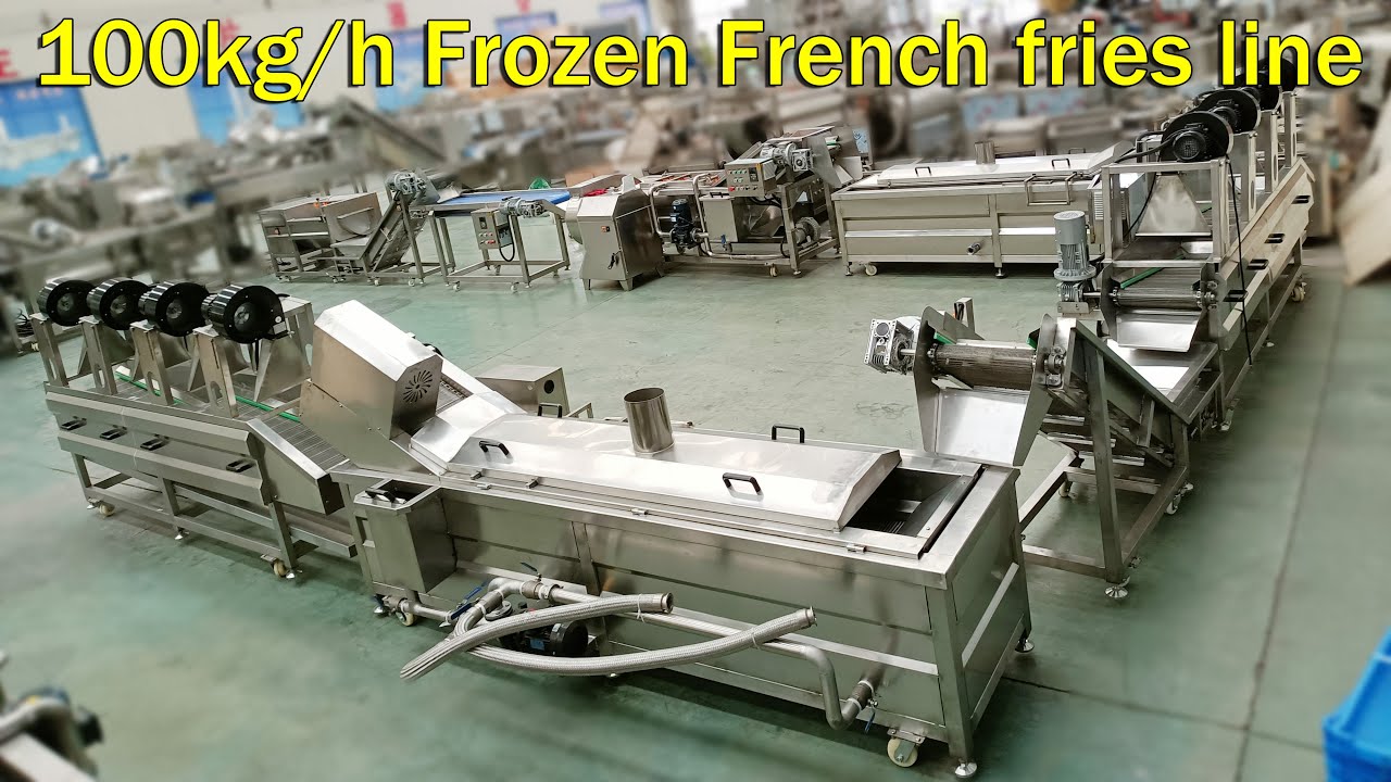 automatic 100kg/h frozen french fries line low budget continuous type ...