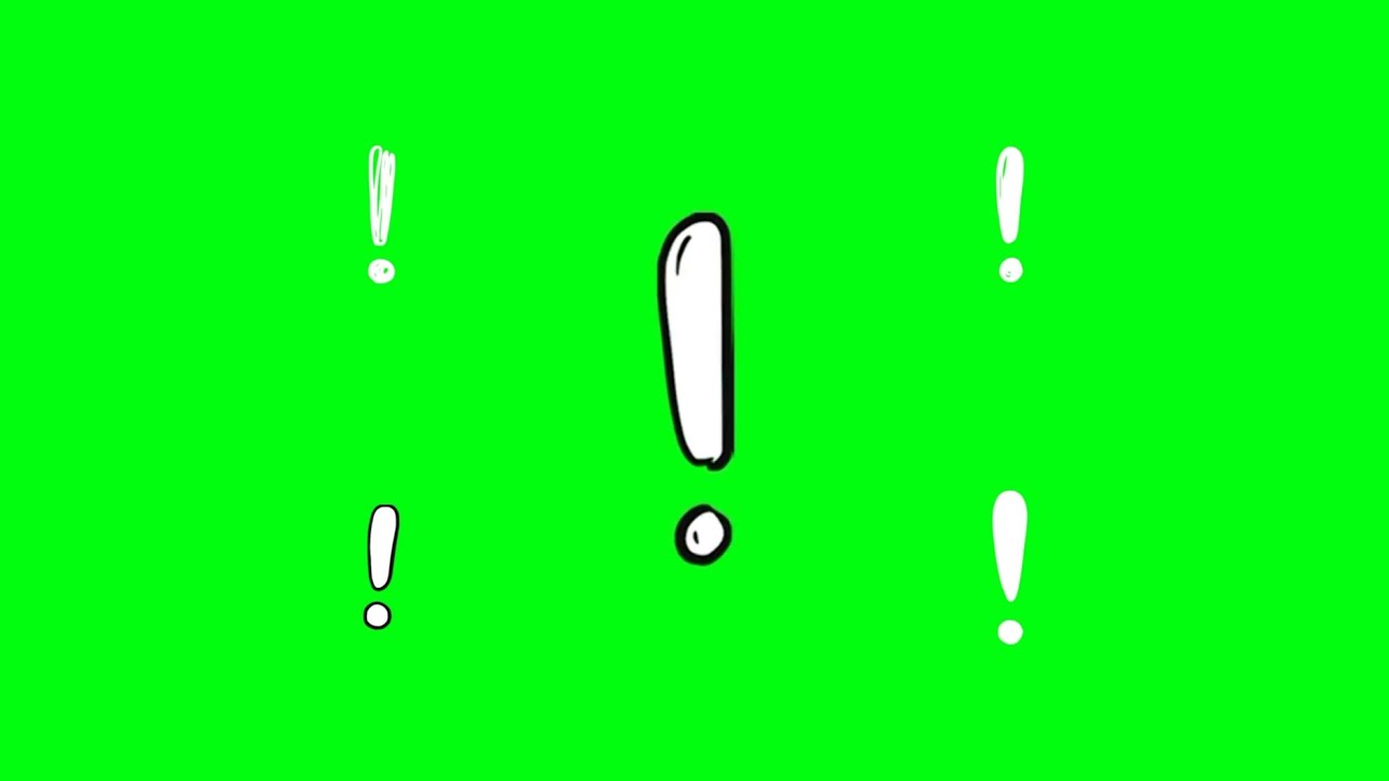Exclamation mark green screen - YouTube