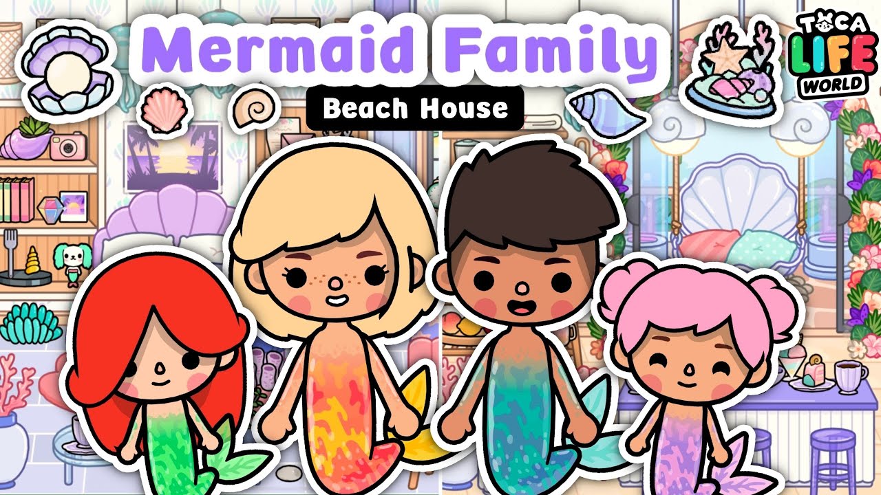 MERMAID FAMILY BEACH HOUSE DESIGN!! 🐚😍 ️ | Toca Life World - YouTube