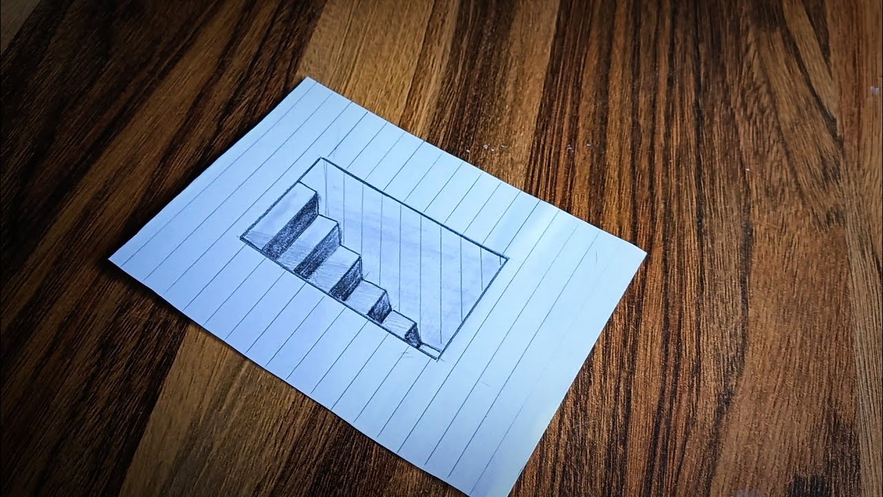 How to draw 3D Steps/3D Drawing easy step by step - YouTube