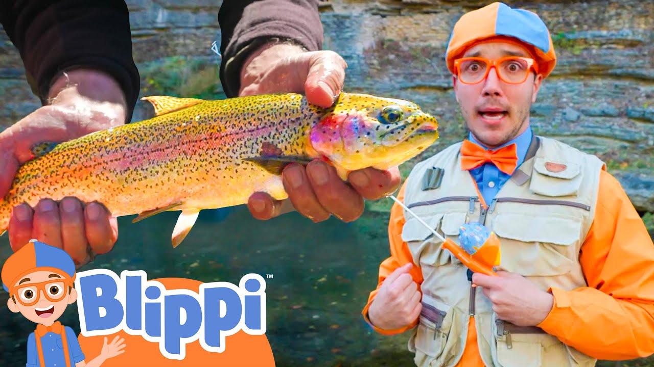 Blippi Caught a Fish Alive 12345 | Outdoor Adventures | Educational ...