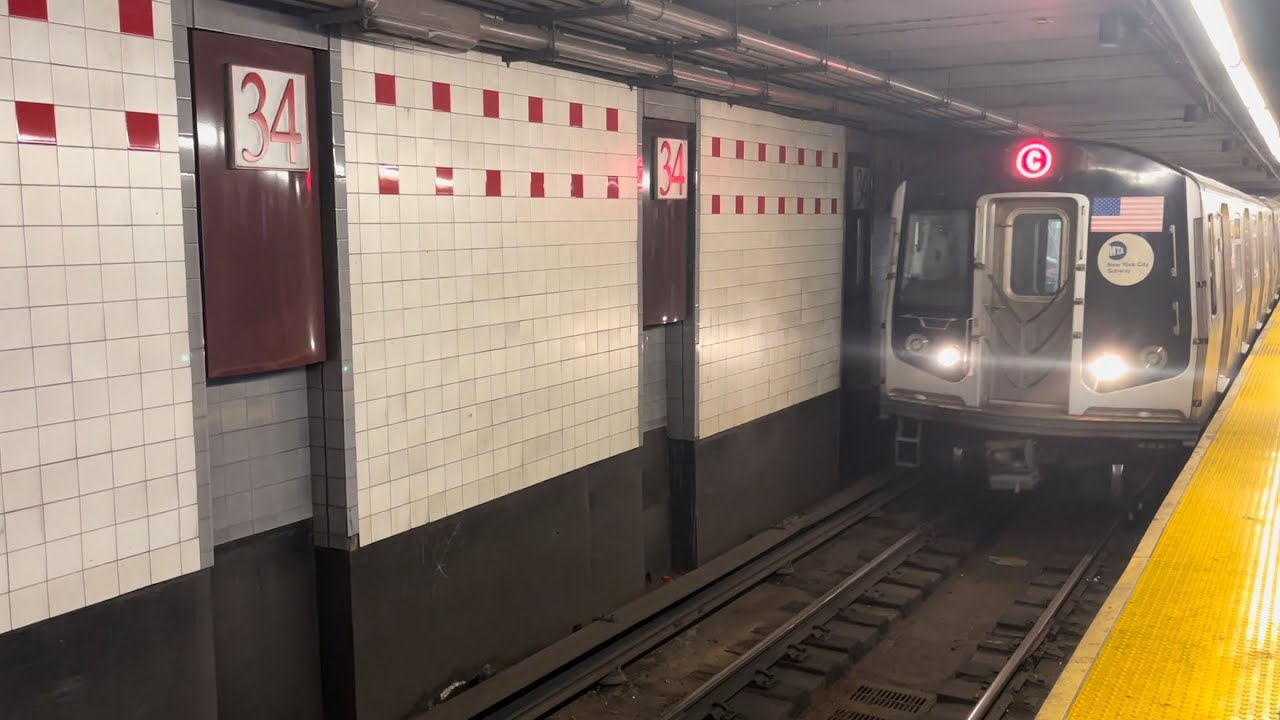 MTA Special: (C) (D) (F) Trains Southbound At 34 St-Herald Square (R46 ...