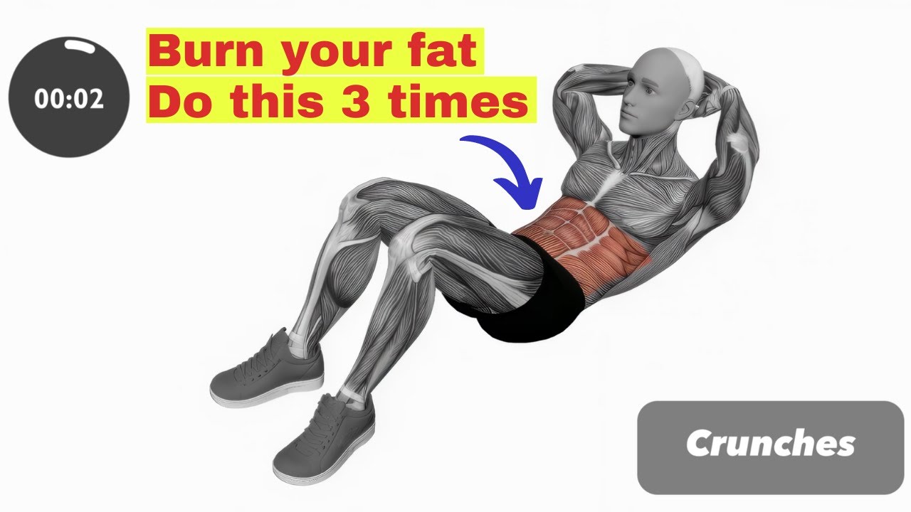 Burn your fat with crunches | Crunch floor fitness exercise - YouTube
