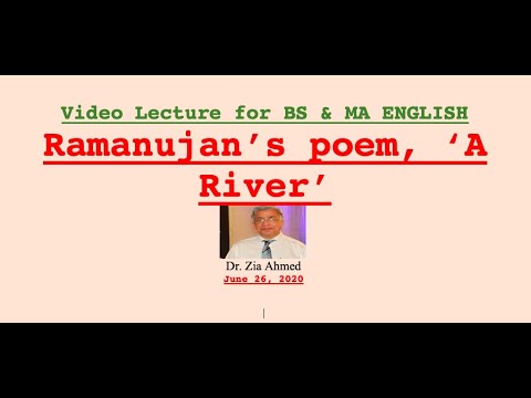 Ramanujan's poem A RIVER - YouTube