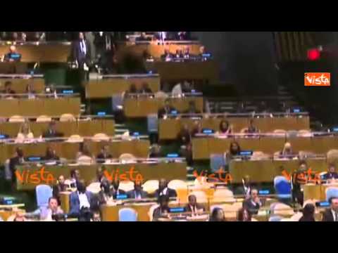 ONU ABBAS STOP A OCCUPAZIONE ISRAELE STANDING OVATION DELL AULA 26-09-14