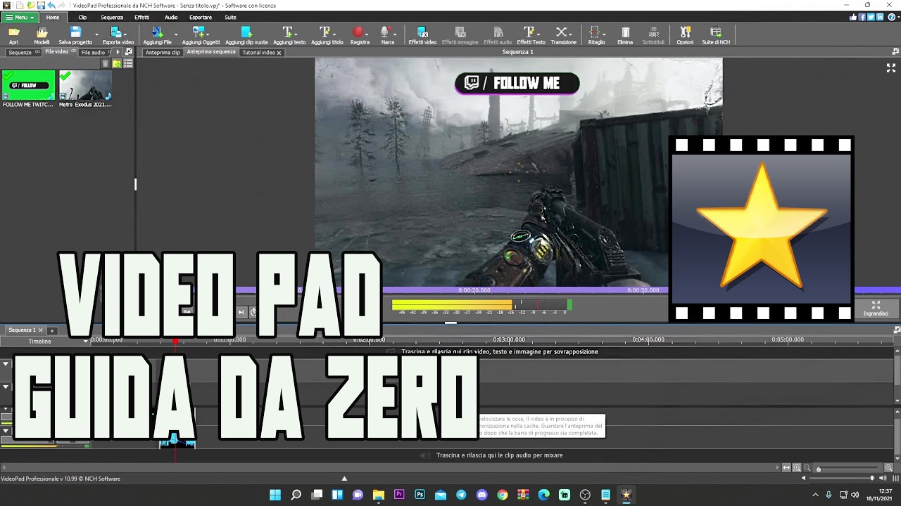 COME USARE VIDEO PAD EDITOR VIDEO DA ZERO - TUTORIAL ITA - YouTube