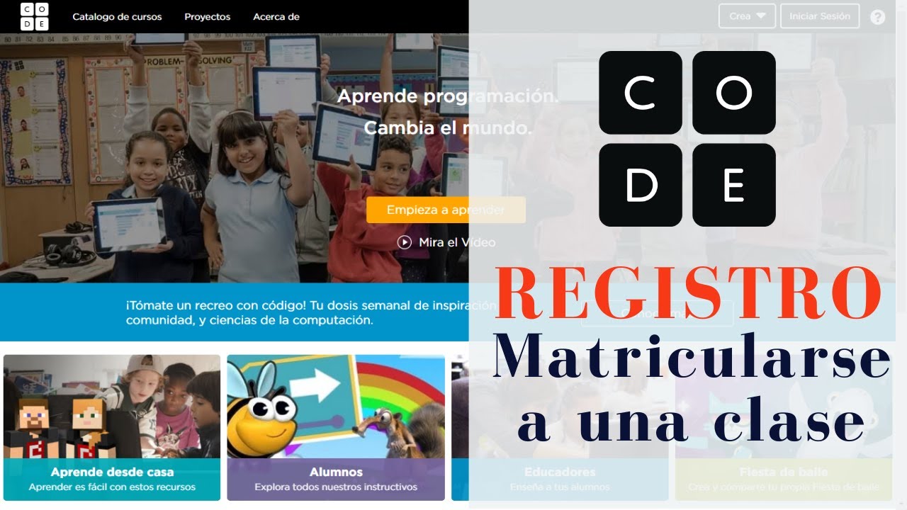 Crea tu cuenta de estudiante en CODE.ORG y matriculate a una clase ...