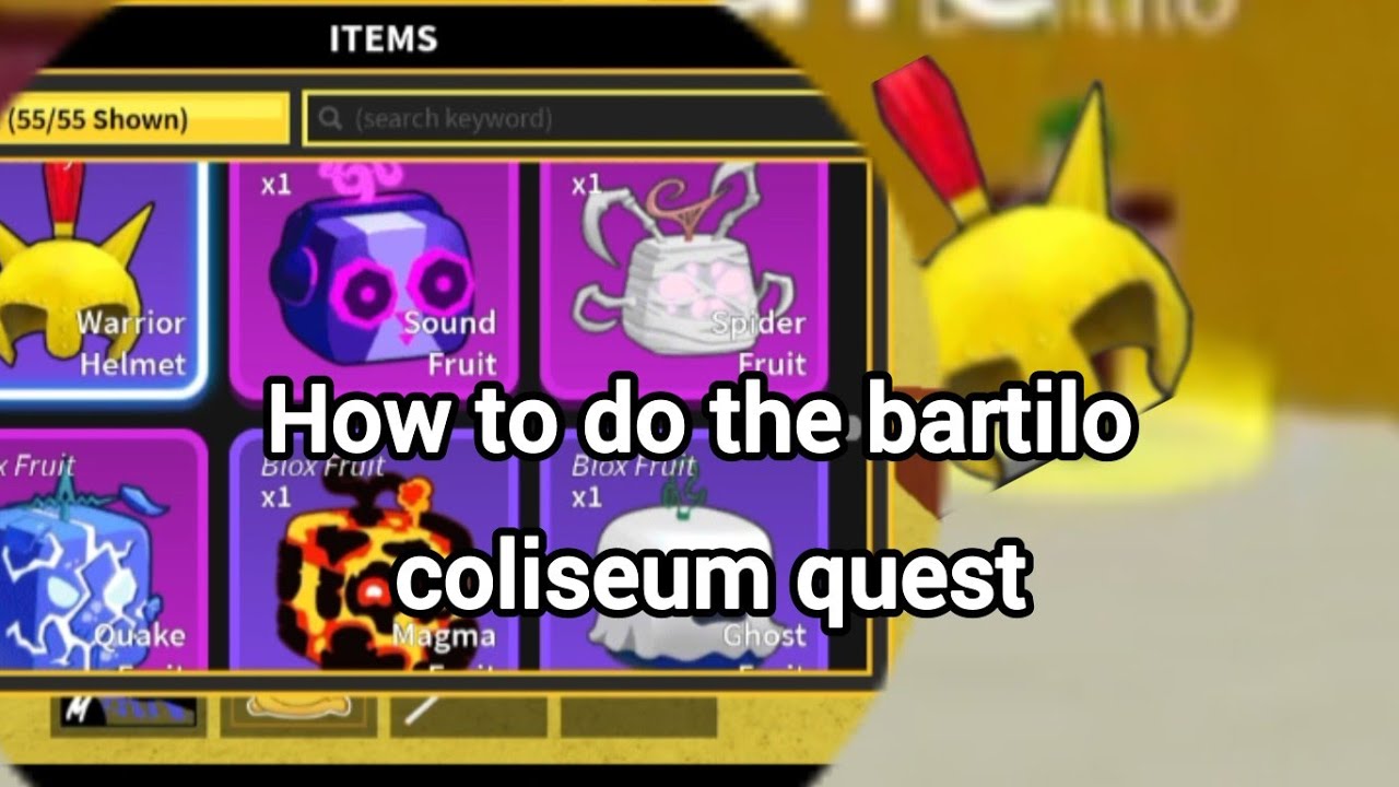 full guide for Bartilo coliseum quest (tutorial) - YouTube