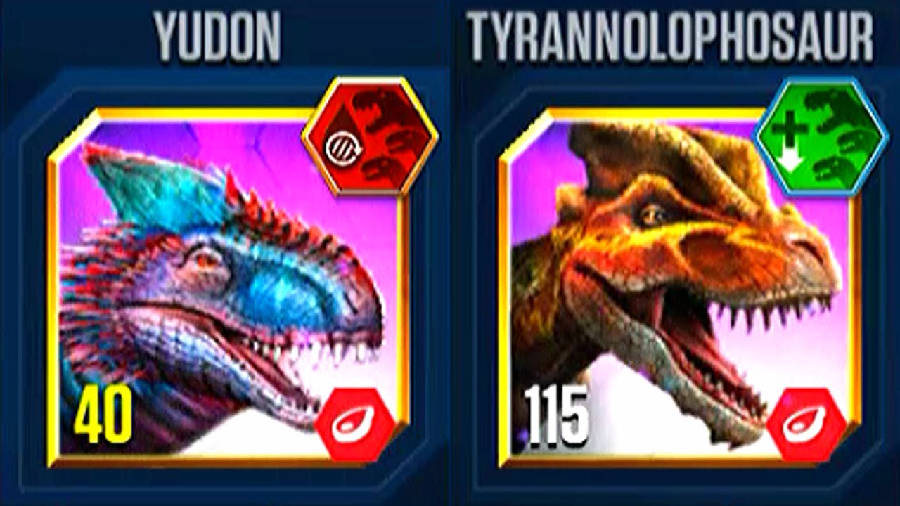 YUDON VS TYRANNOLOPHOSAUR DEFEAT 30 OPPONENTS | JURASSIC WORLD THE GAME ...