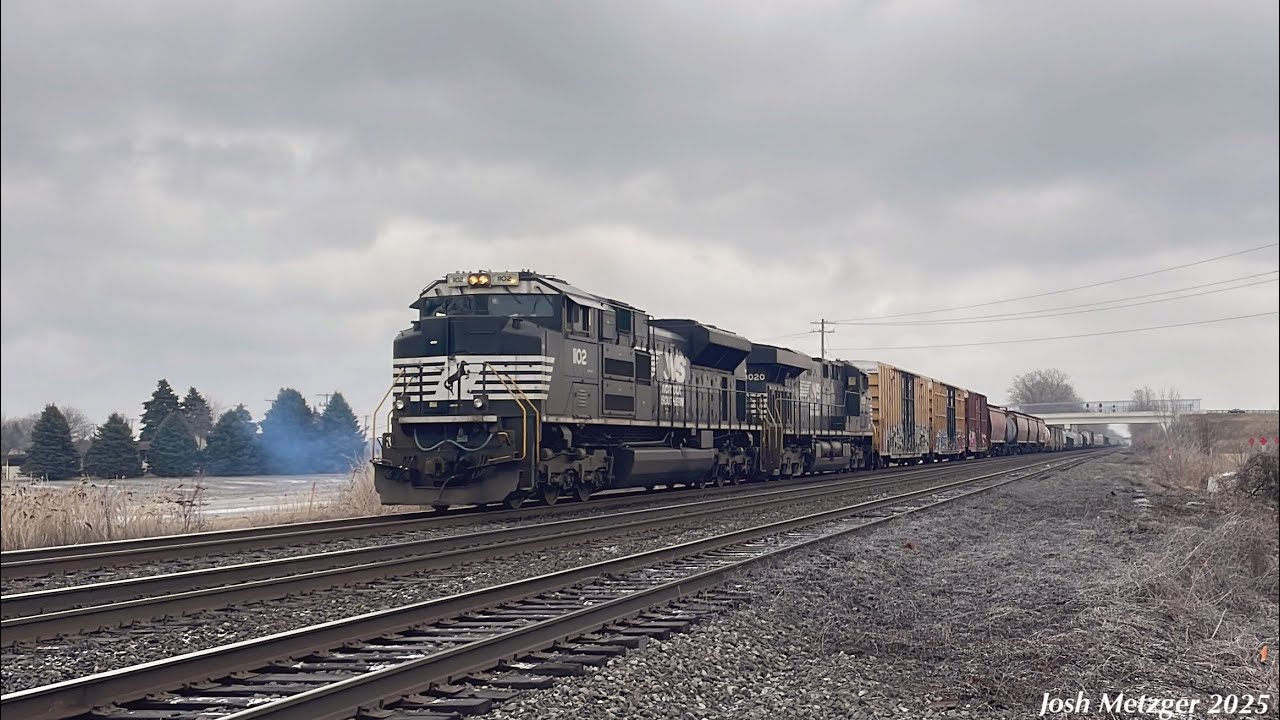 NS 11K-04 w/ NS SD70ACe #1102, NS ES44AC #8020, and NS AC44C6M #4029 @ Northwood, OH 2/16/25 ...