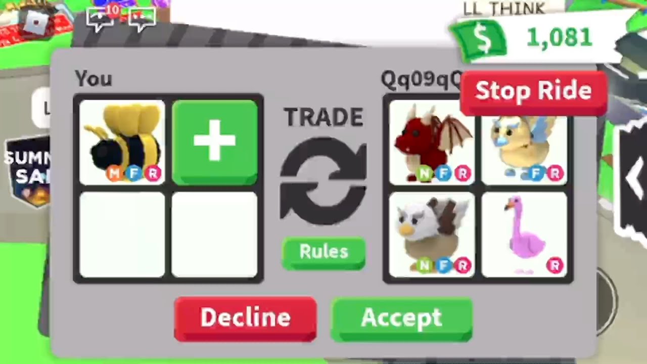 What People Trade For Mega Neon King Bee! Adopt Me - YouTube