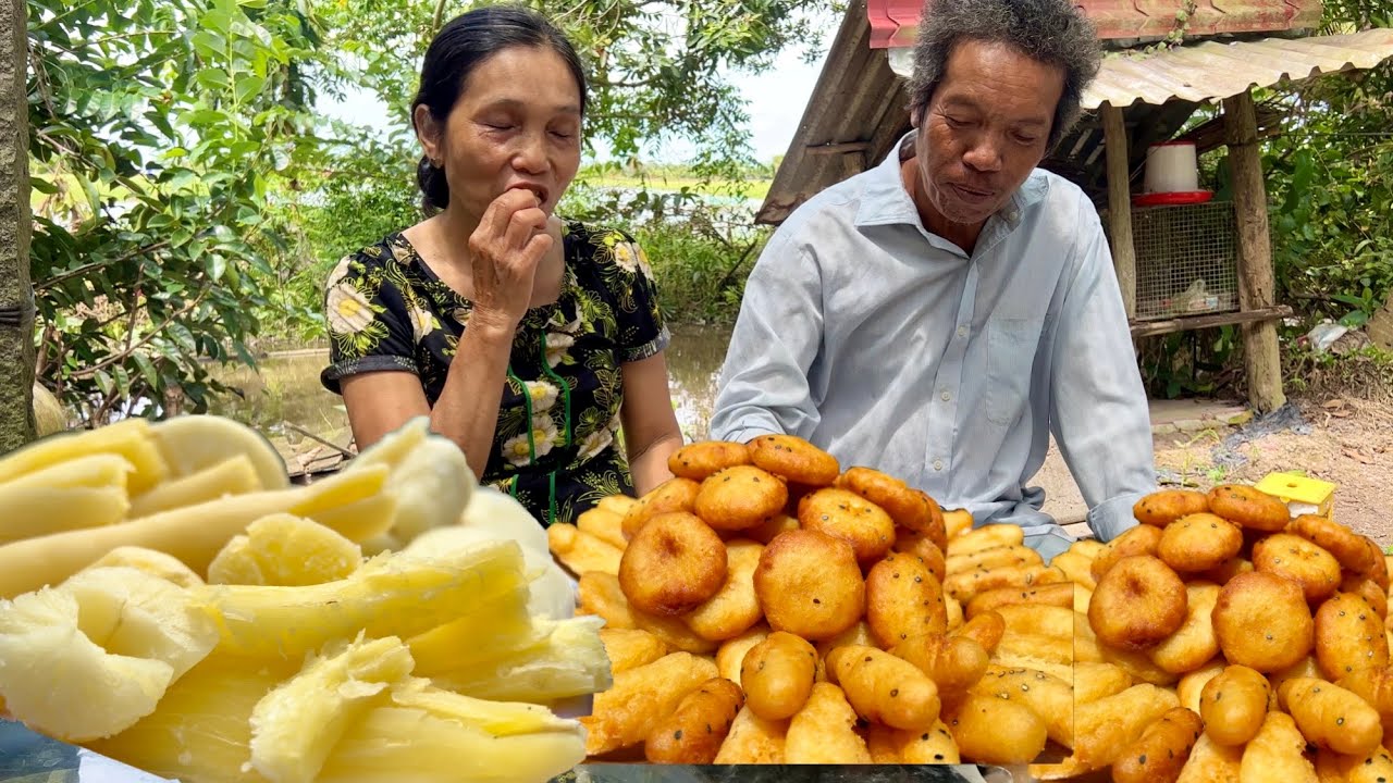 Qua Cơn Bão Ra Đào Khoai Mì Làm Bánh Rán Ăn - Hương Vi Bánh Quê | KBMQ T97 - YouTube