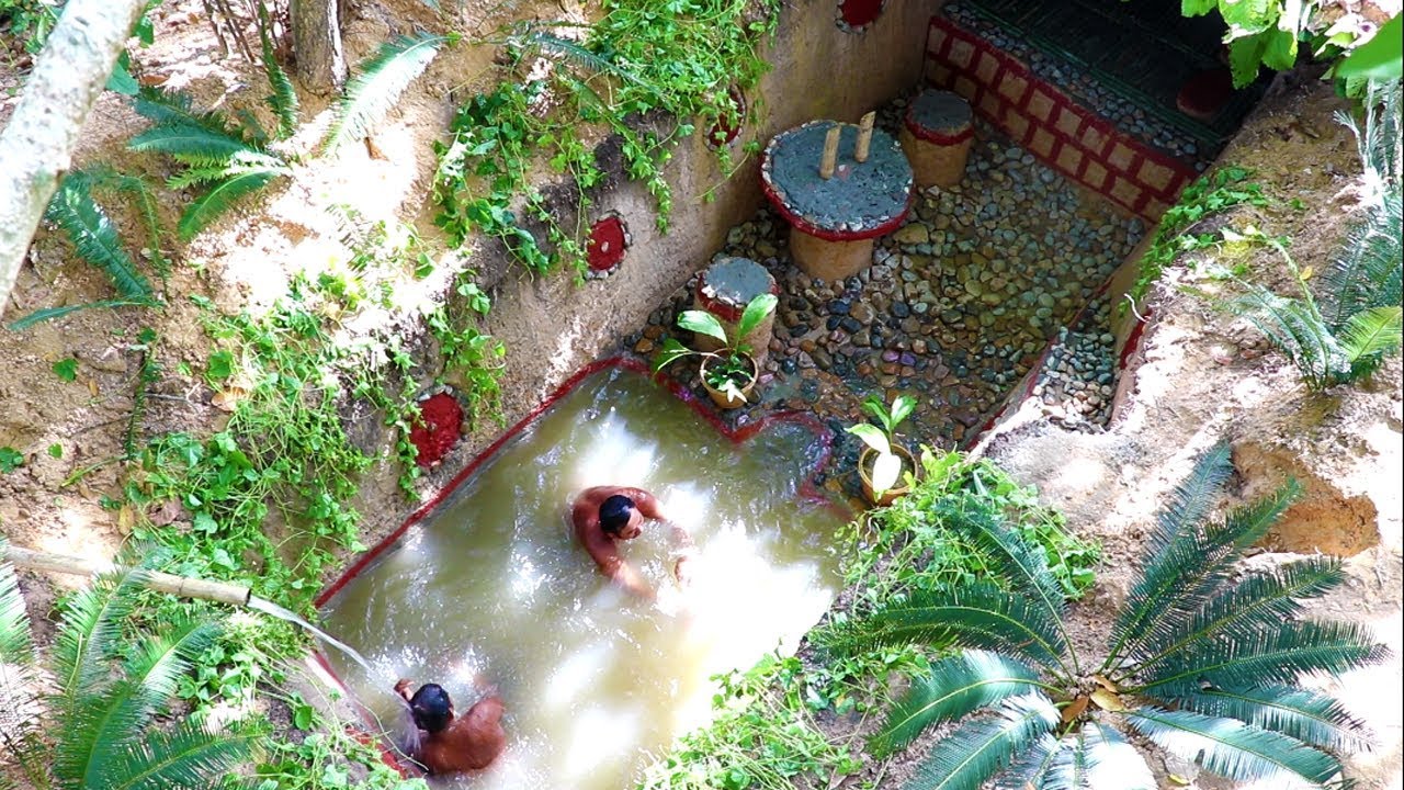 Building Underground House With Underground Swimming Pool - YouTube