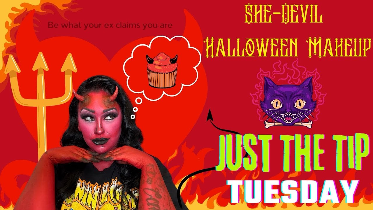 She-Devil Makeup Look- Just The Tip Tuesday - YouTube