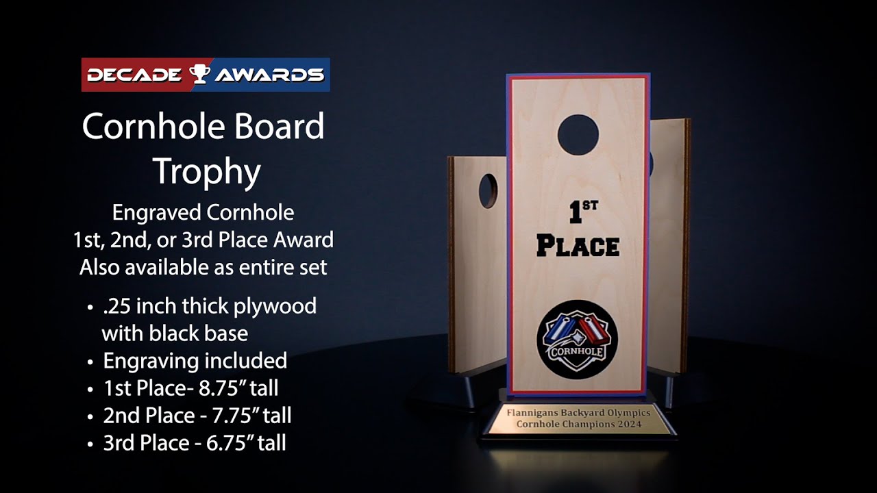360 view - CRNPBX Cornhole Board Trophy - Plastic Base by Decade Awards ...