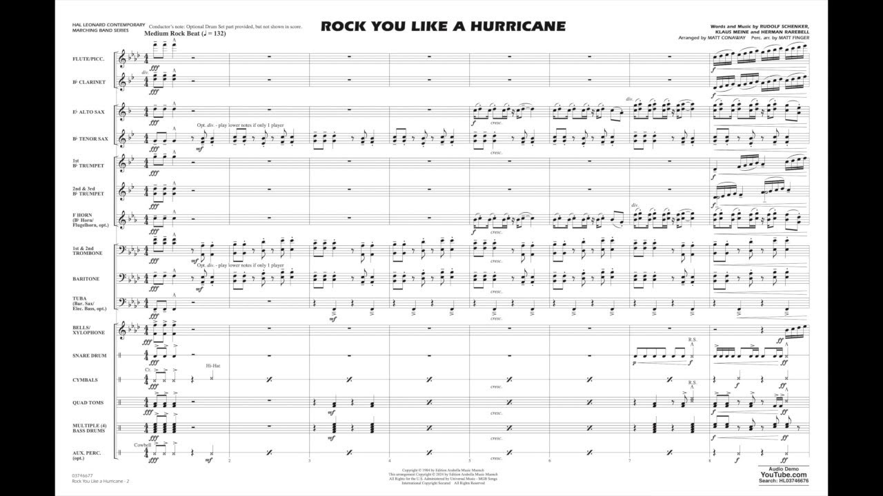Rock You Like a Hurricane arranged by Matt Conaway and Matt Finger ...