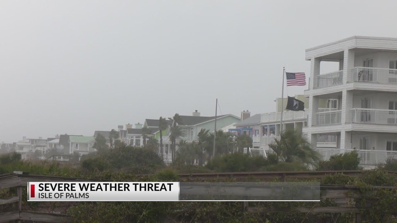 Storm brings high surf, erosion to Isle of Palms Tuesday - YouTube