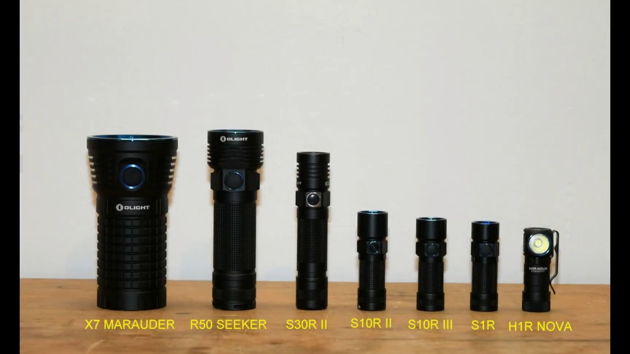 Slideshow of 7 Olight flashlights beam comparison - YouTube