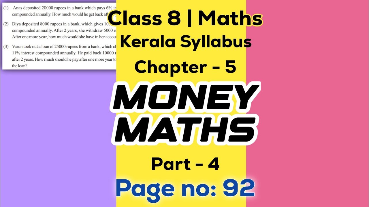 class 8 maths chapter 5 money maths page 92 kerala syllabus scert part ...