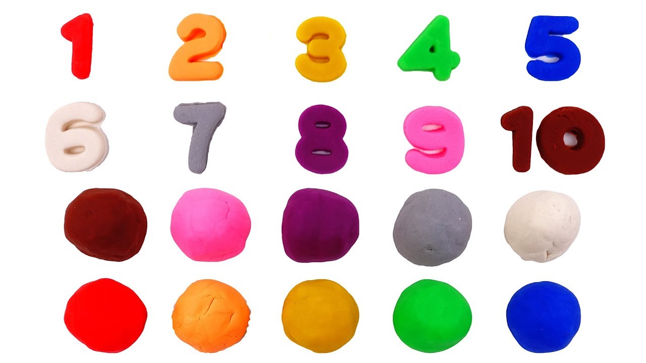Learn Colors Numbers with Play Doh Balls Colorful ElephantsㅣCount 1 to ...