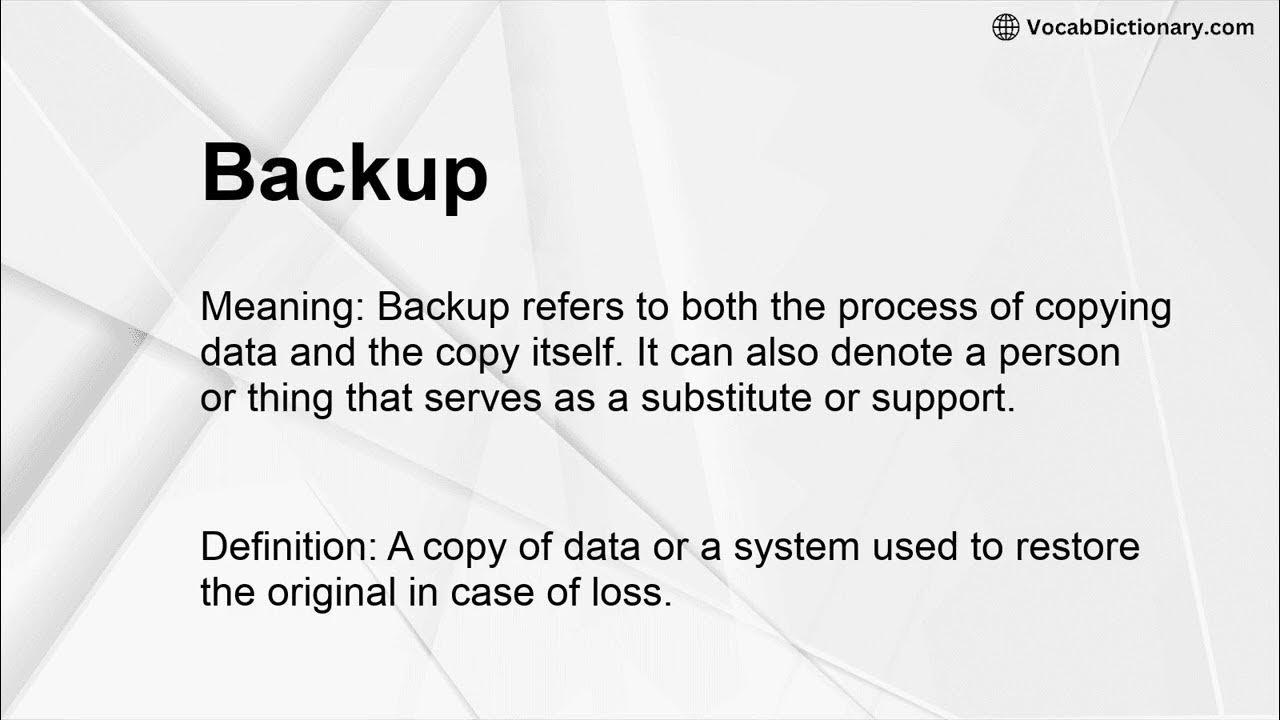 Backup Meaning - YouTube