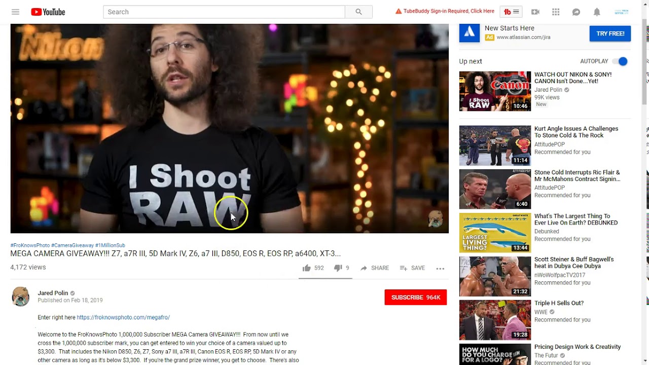 Jared Polin FroKnowsPhoto Giveaway - 1 Million Subscibers Celebration ...