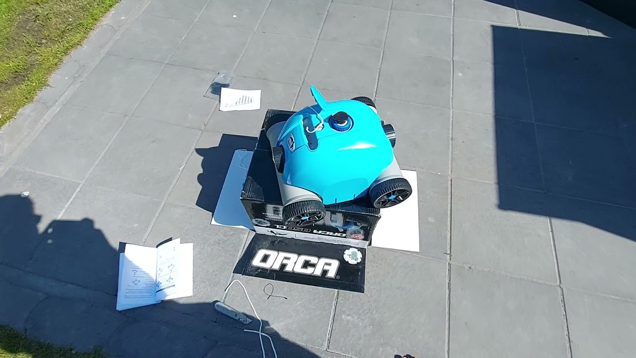 Unboxing & Test Akku Poolroboter Orca 050CL Poolsauger Bodensauger ...