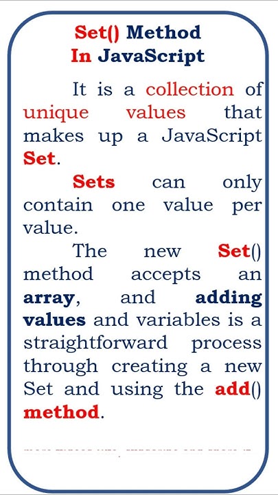 set() method in javascript @ensolutions5210 #javascript #javaprogramming #javatutorial - YouTube