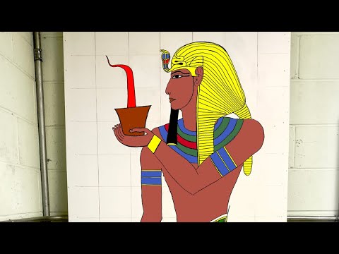 Ancient Egyptian Wall Art Tutorial – Step-by-Step DIY with Red Grid ...