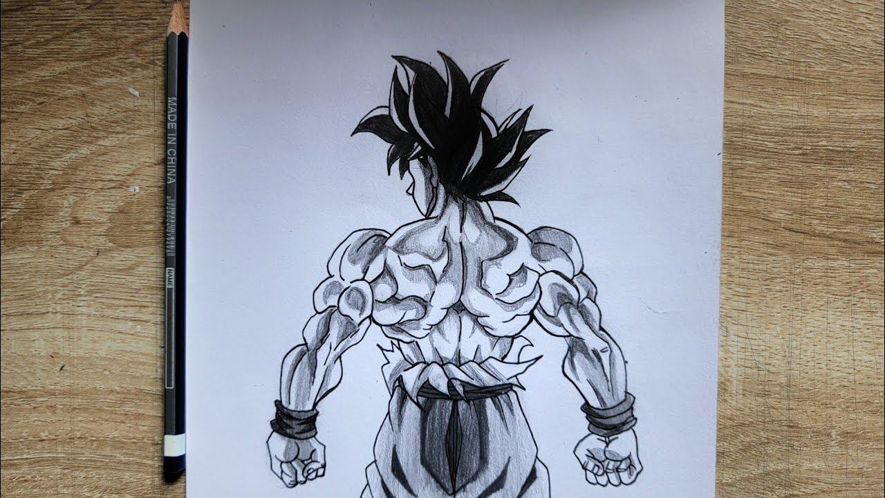 How to Draw Goku's back | Step by step Drawing tutorial For beginners ...