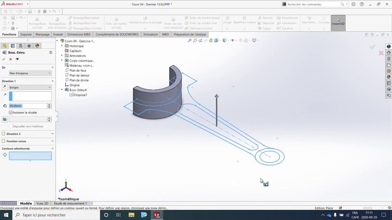 CAO 1 - Cours04 - EX13 - Solidworks - YouTube