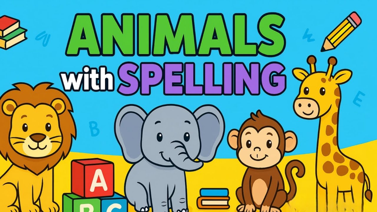 Animal Names with Spelling for Kids | Learn Animals for Children - YouTube