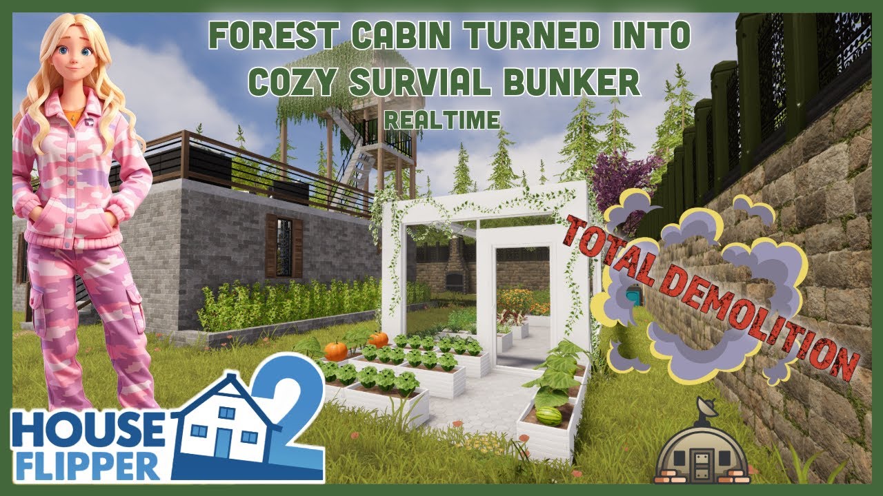 Forest Cabin Turned into a Cozy Survival Bunker, Full Build and Tour ...