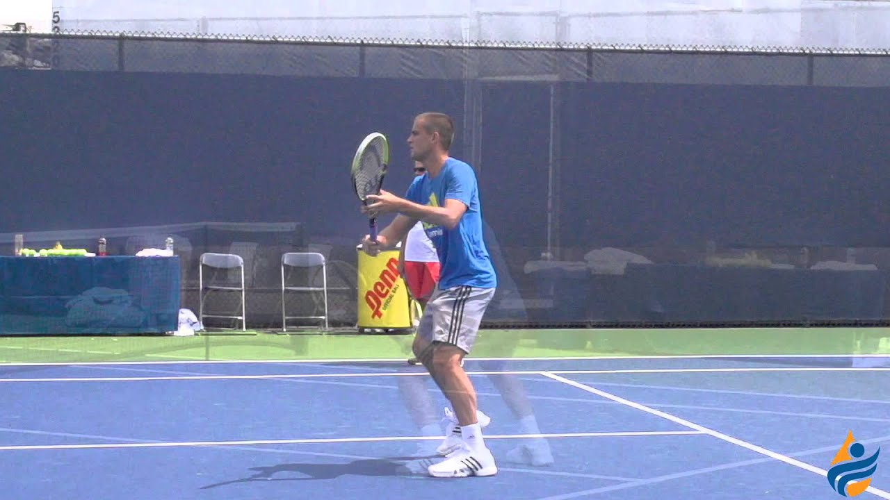 Mikhail Youzhny Slow Motion Serve, Forehand, Backhand & Volleys 240FPS ...