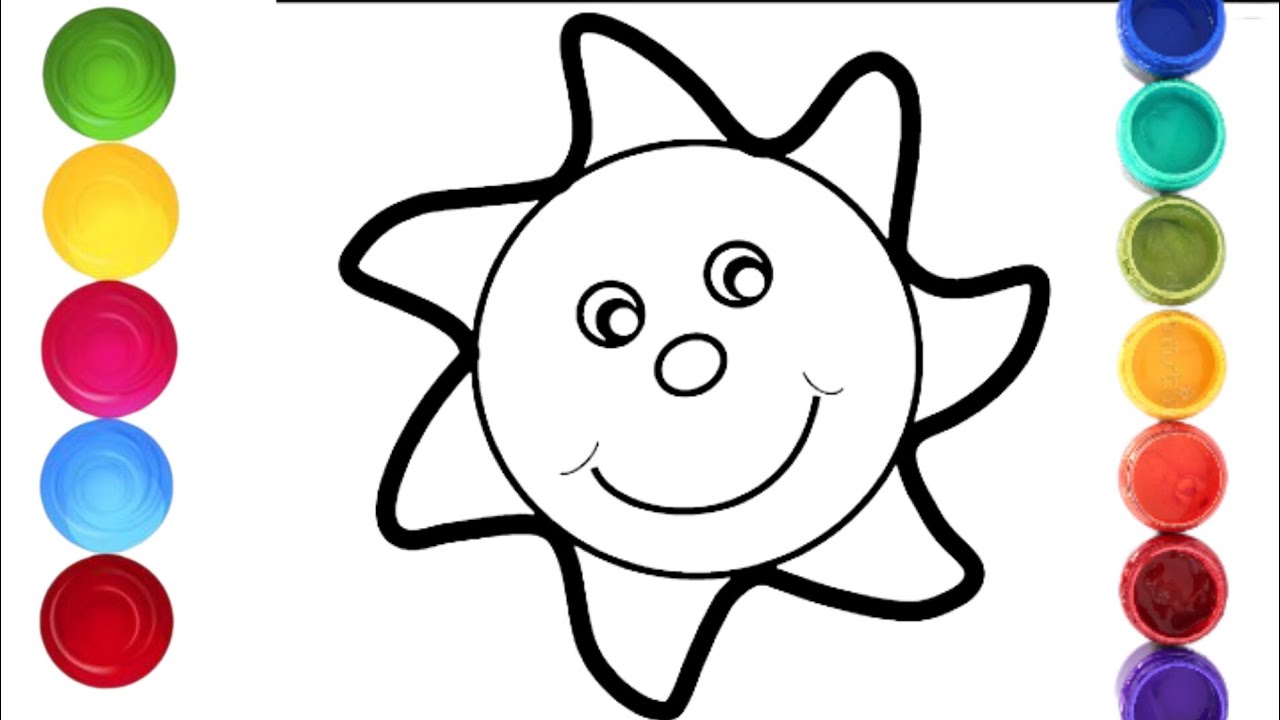 Summer sun Drawing, ☀️Painting,Coloring for Kids and Toddlers - YouTube