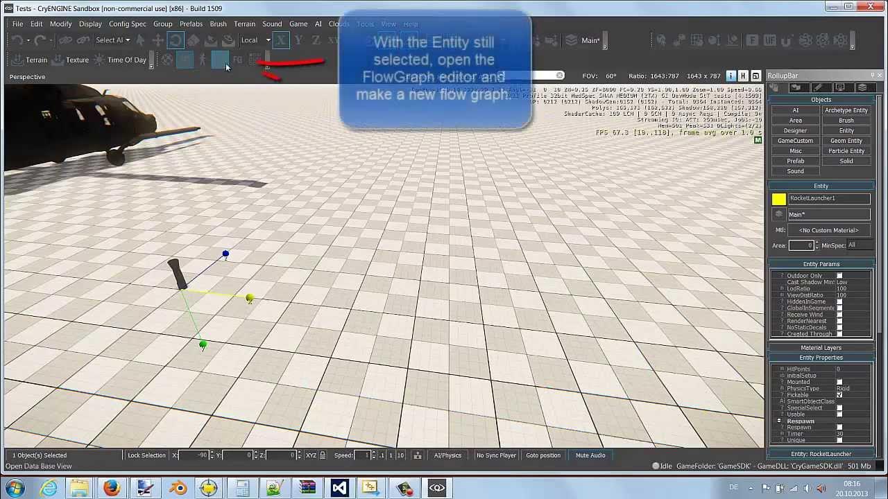CRYENGINE C++ Tutorial - Flowgraphs and Rockets - YouTube