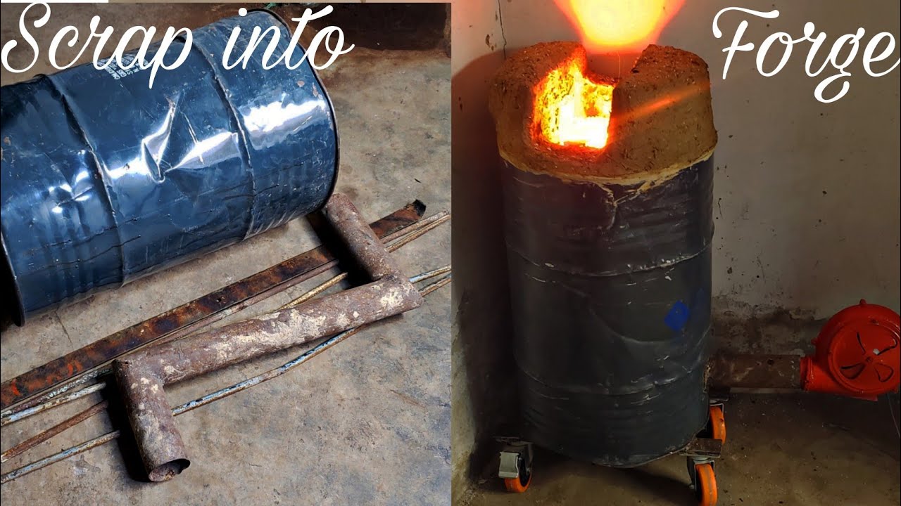 Blacksmithing- How to make simple DIY Forge from scrap - YouTube