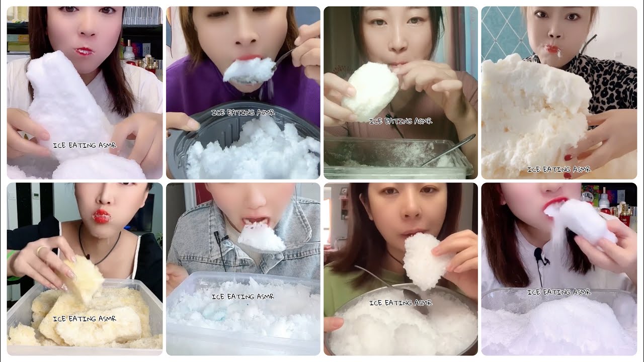 [ASMR] FREEZER FROST EATING & POWDERY ICE EATING & ядене на лед & jää ...