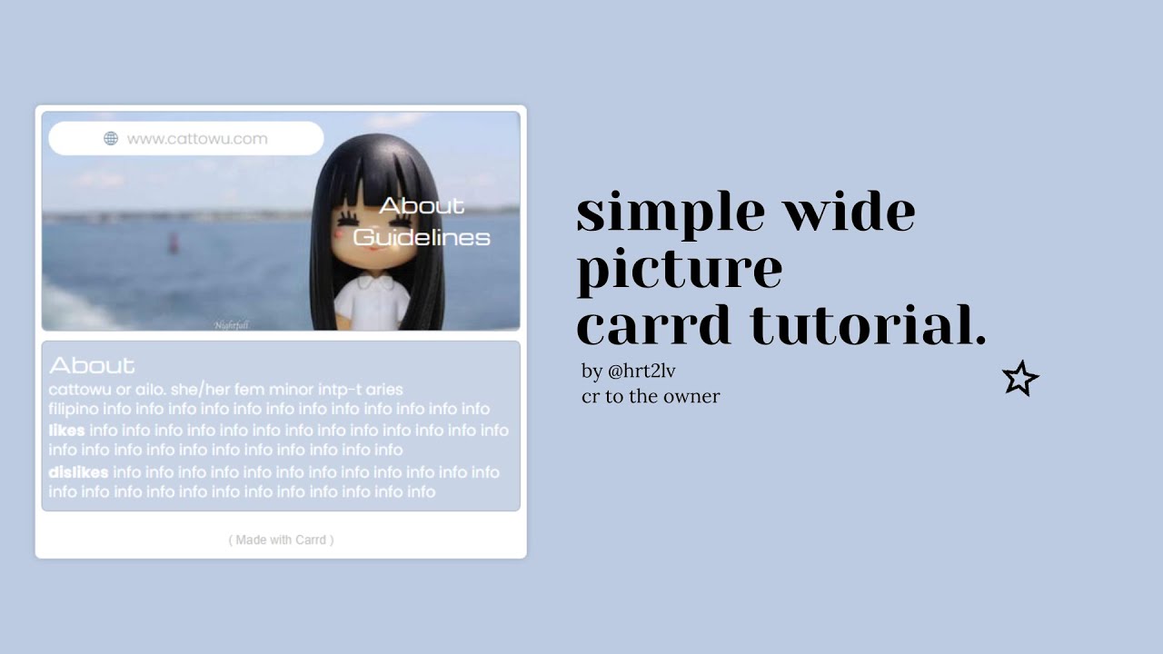 simple wide picture carrd tutorial! cr; to the owner - YouTube
