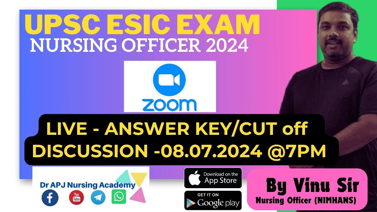 UPSC ESIC Nursing Officer Answer Key Discussion - YouTube