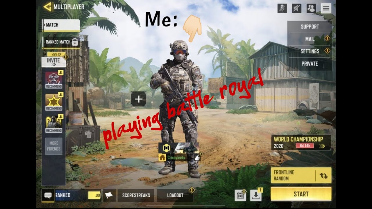 Playing battle royal on (call of duty mobile) - YouTube