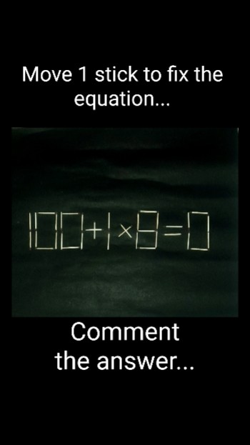 100 + 1 × 8 = 0? What's wrong in the equation??? #mathspuzzle #shorts ...