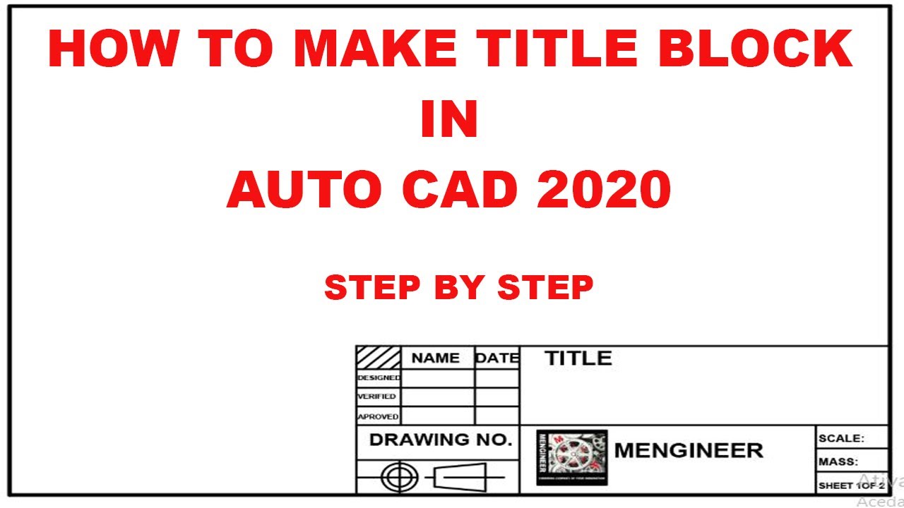 Lesson 21 of 50 TITLE BLOCK PART 1 In Auto-cad For Mechanical ...