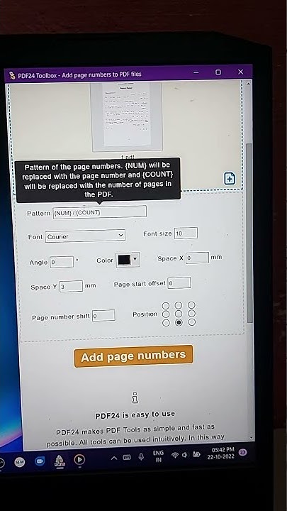 Add page number on any pdf pages - pdf24 - YouTube