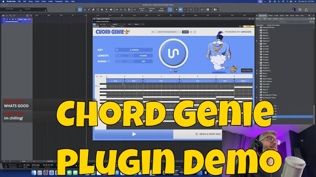 Chord Genie Plugin Demo / Beatmaking Livestream/ Studio One 7 - YouTube