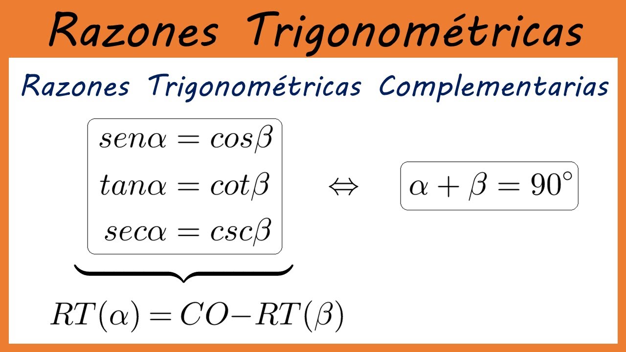 RAZONES TRIGONOMÉTRICAS COMPLEMENTARIAS || RAZÓN Y CO-RAZÓN + EJERCICIOS || RT DE ÁNGULOS AGUDOS ...