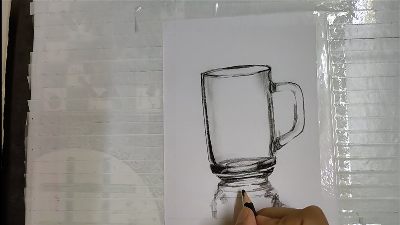 How to draw a glass mug | pencil work | Arte rápido - YouTube