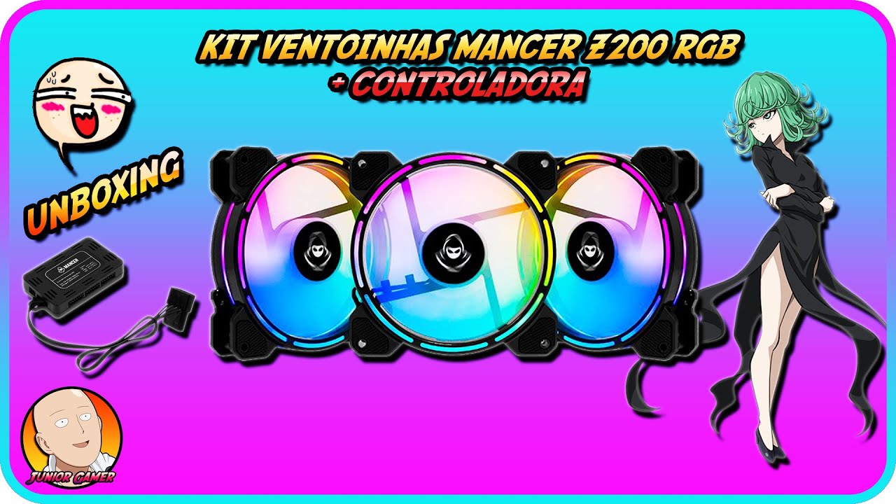 KIT VENTOINHAS MANCER Z200 RGB - PT-BR [UNBOXING & REVIEW Full HD 60fps ...